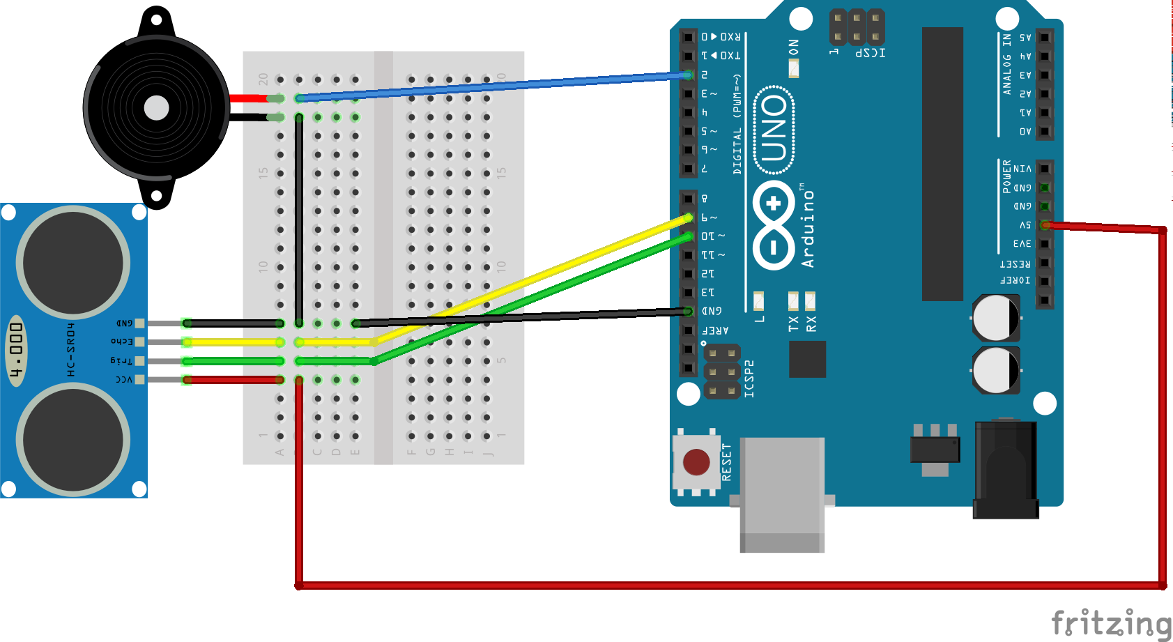 Detecting Obstacles And Warning Arduino And Ultrasonic
