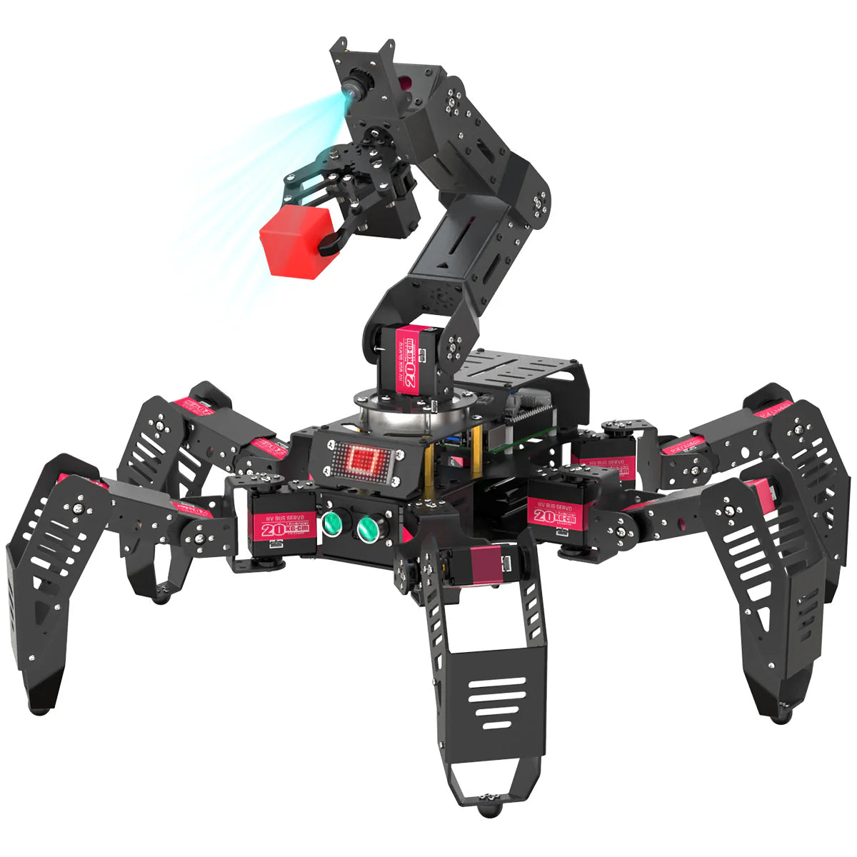 SpiderPi Pro Hexapod Robot with AI Vision and 5DOF Arm – ThinkRobotics.com