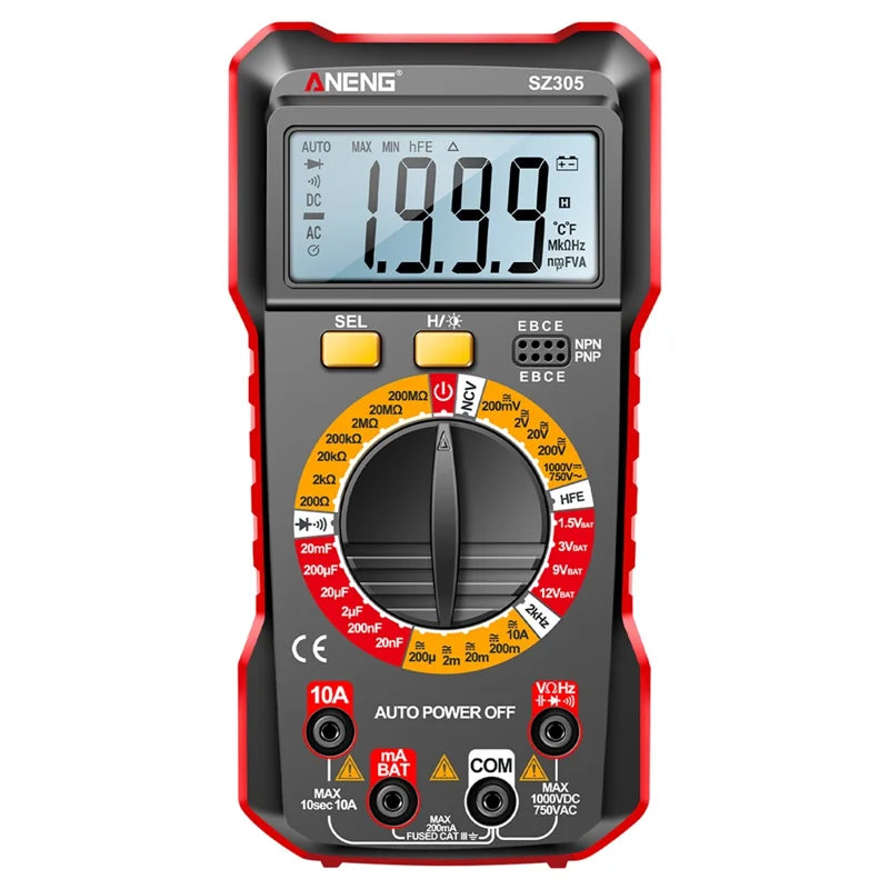 Aneng SZ305 High Precision Anti-Burn Portable Intelligent Digital Mult ...