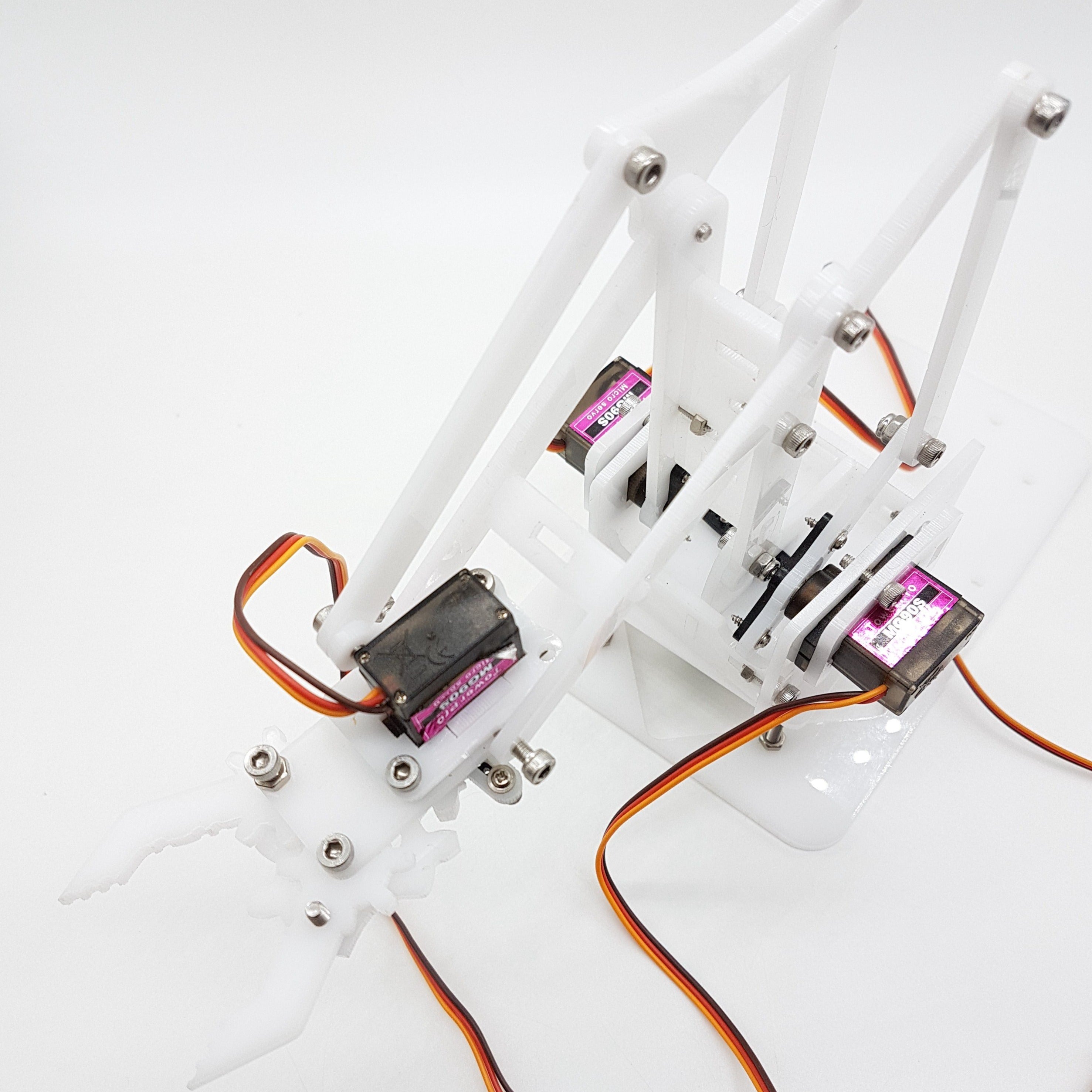 ThinkRobotics 4 DOF White Acrylic Robotic Arm MG90s Kit - Unassembled ...
