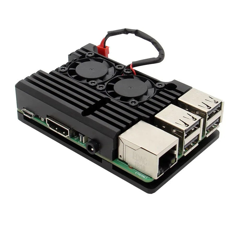 Buy ThinkRobotics Raspberry Pi 4 Aluminum Case With Dual Cooling Fan Online – ThinkRobotics.com